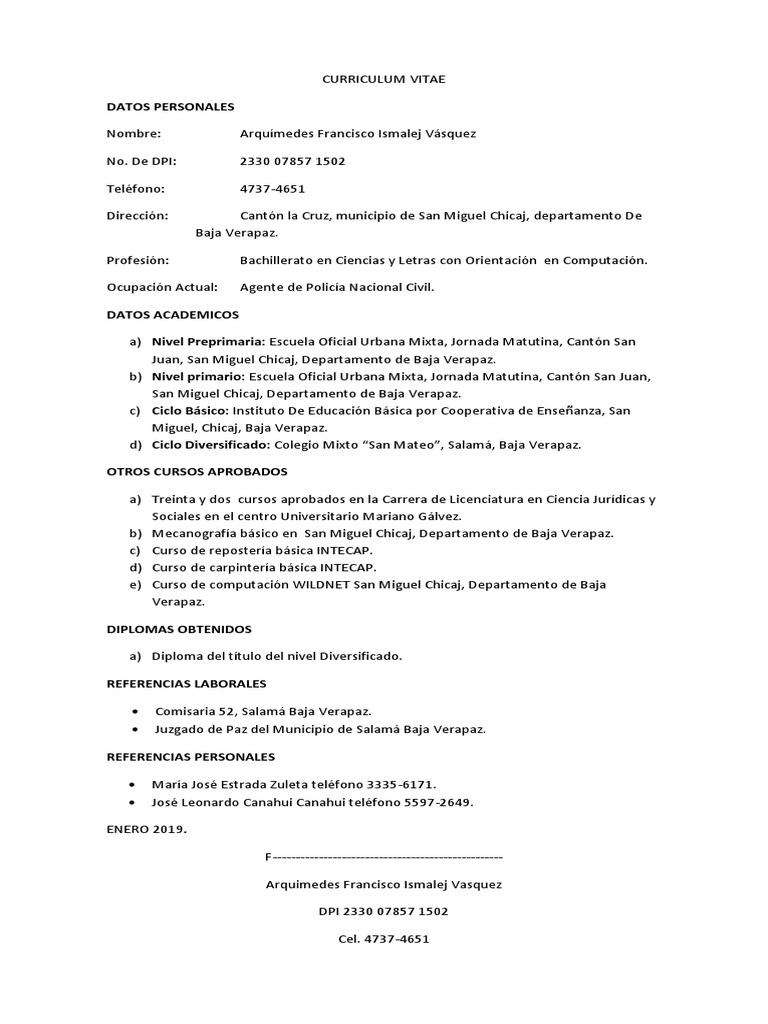 Curriculum Vitae Arki | PDF | Plan de estudios | Educación avanzada