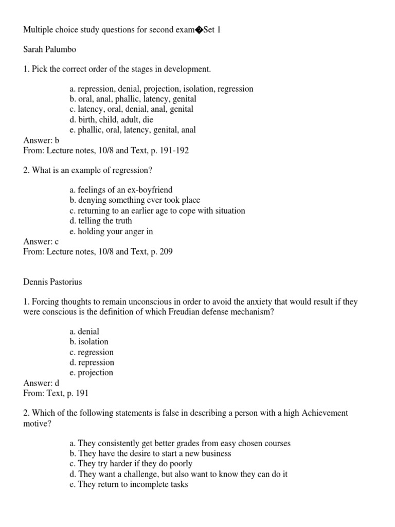 Perdev Test Question | PDF | Id | Defence Mechanisms