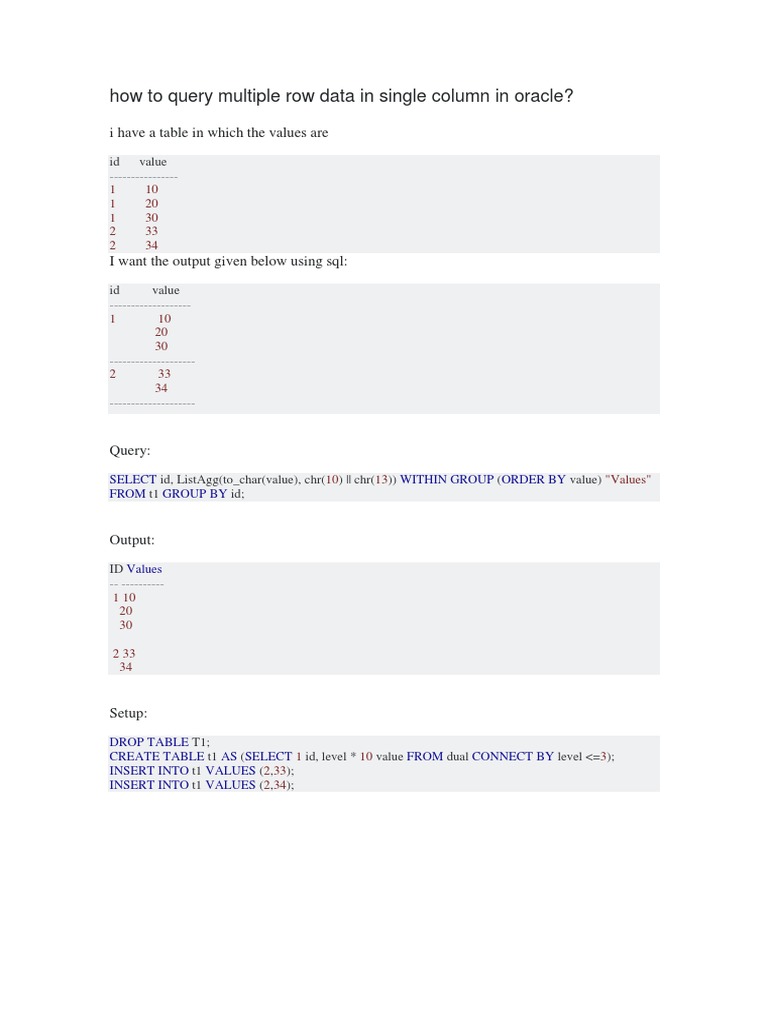 ListAgg Oracle | PDF