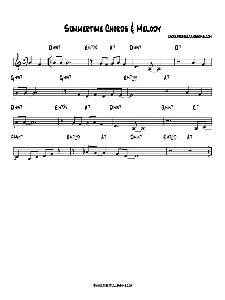 Summertime Chord Chart PDF | PDF