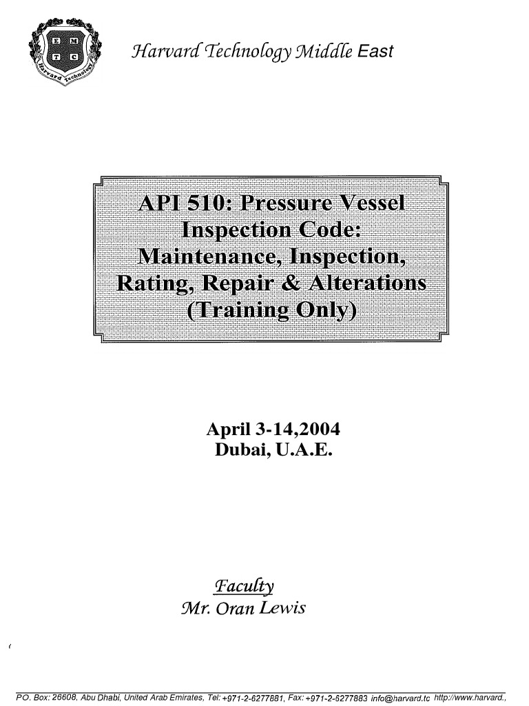 API 510 - Course Notes2 PDF | PDF | Welding | Construction