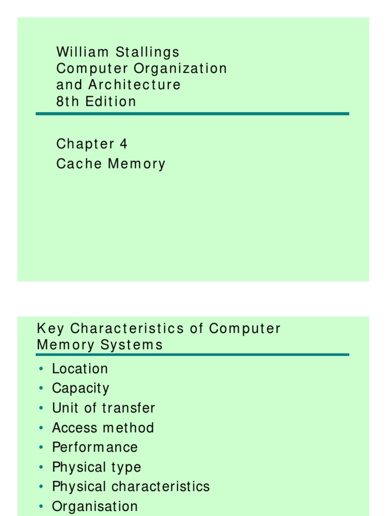 04 Cache Memory | PDF | Cpu Cache | Random Access Memory