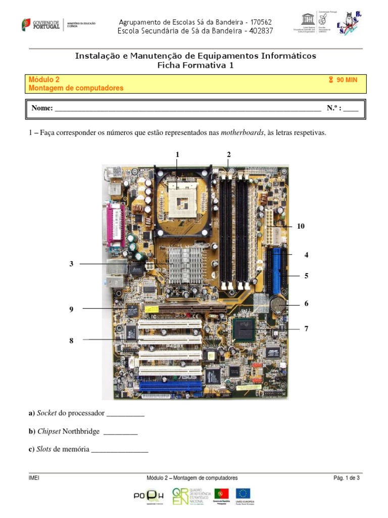 Ficha Formativa 1 Módulo 2 | PDF | Arquitetura X86 | Eletrônicos digitais