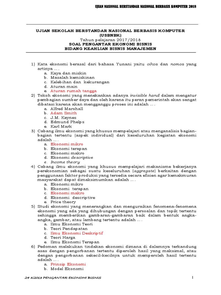 26-Soal Anchor USBN Pengantar Akuntansi-K13-10 Soal | PDF