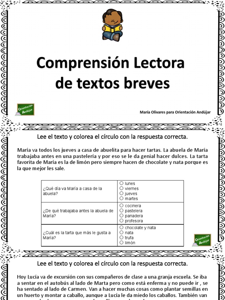 Comprension Lectora Textos Breves | PDF | Ocio