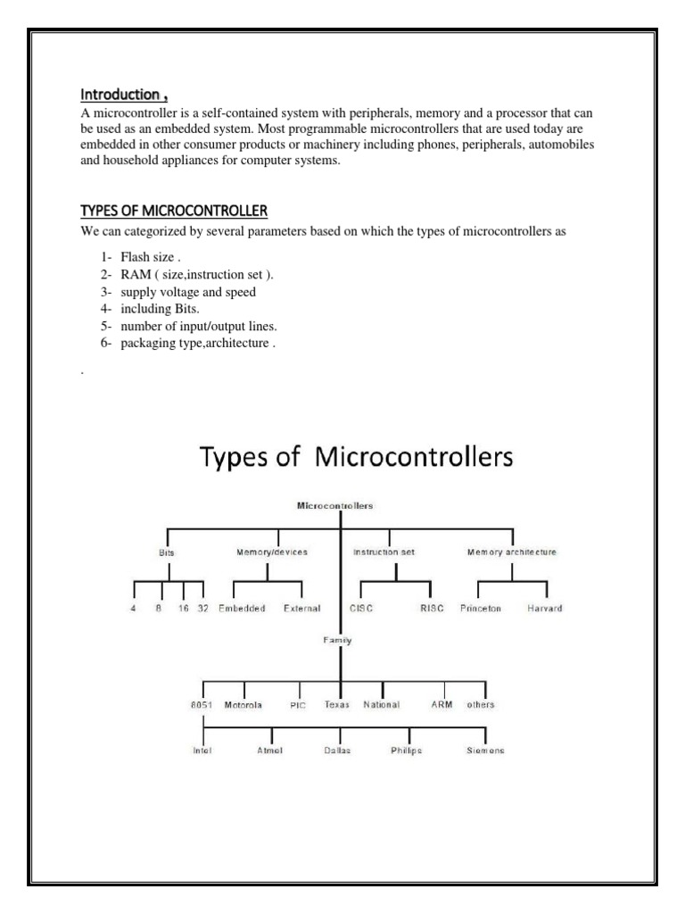 Types of Microcontrollers | PDF | Microcontroller | Embedded System Types of Microcontrollers | PDF | Microcontroller | Embedded System