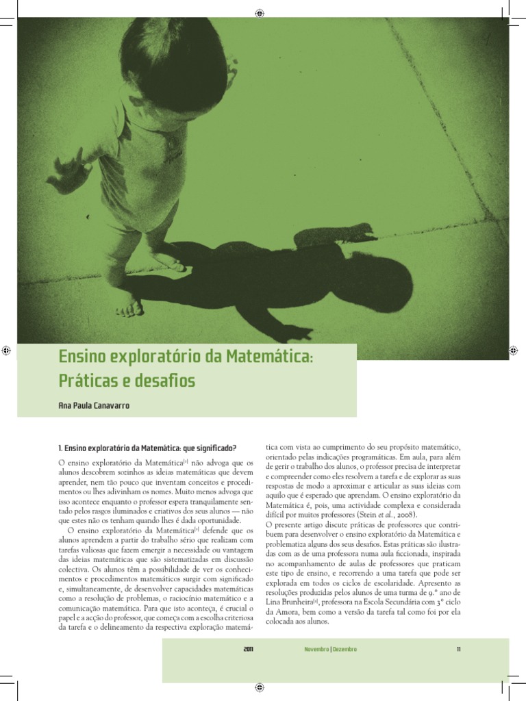 APCanavarro 2011 EM115 pp11-17 Ensino Exploratório PDF | PDF | Números | Ensino de Matemática