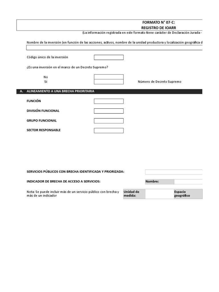 Formato 7c | Depreciación | Ingeniero Civil