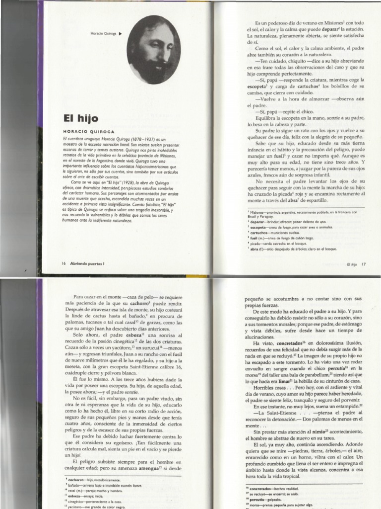 El Hijo - Horacio Quiroga PDF | PDF