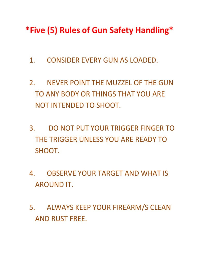 Five Rules of Gun Safety | PDF