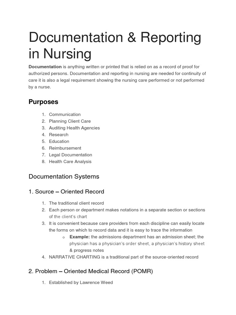 An In-Depth Review of Documentation and Reporting Systems in Nursing ...