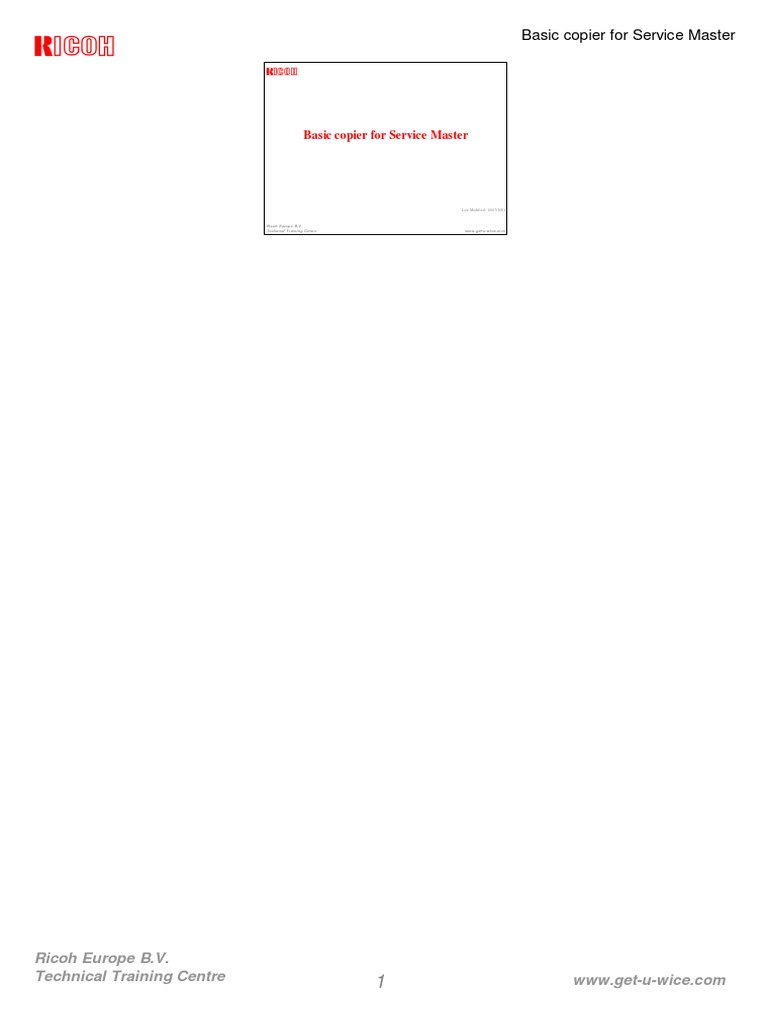 Basic Copier Training for Technicians | PDF | Photocopier | Macintosh