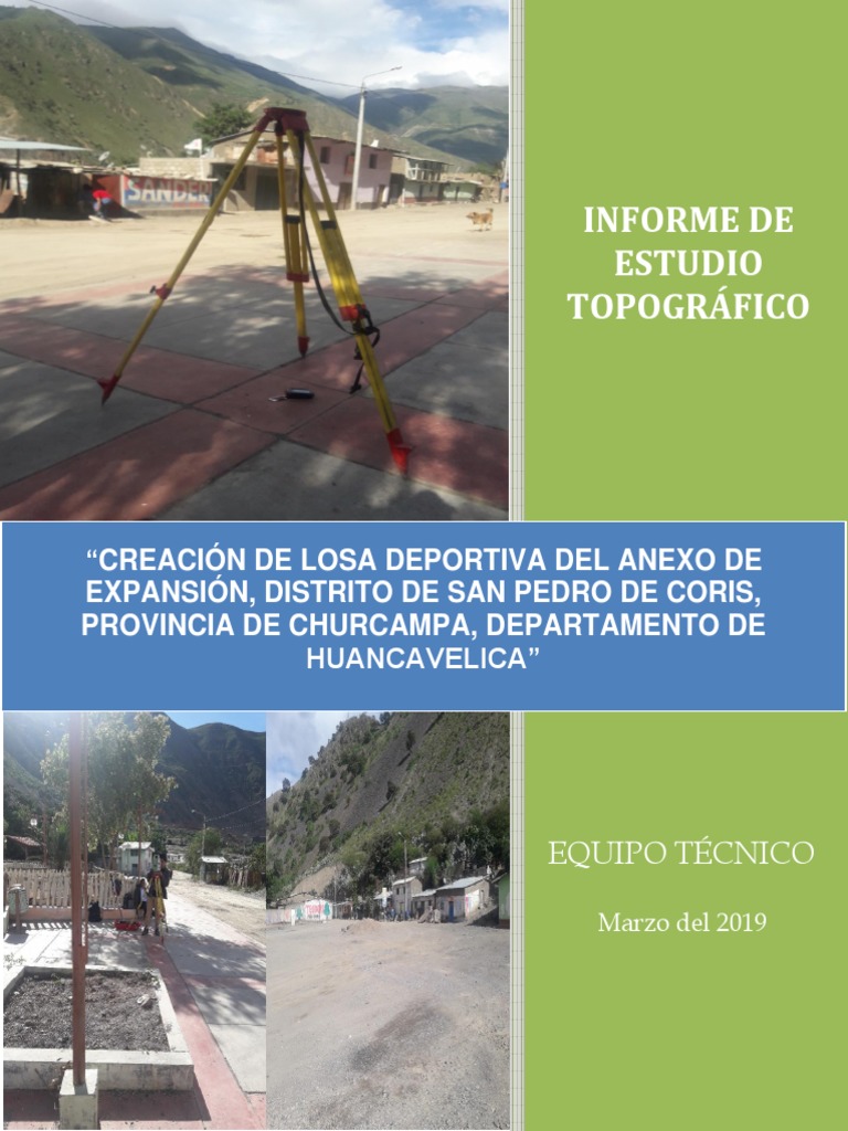 Informe Topográfico Losa Deportiva | PDF | Topografía | Datos geográficos e información