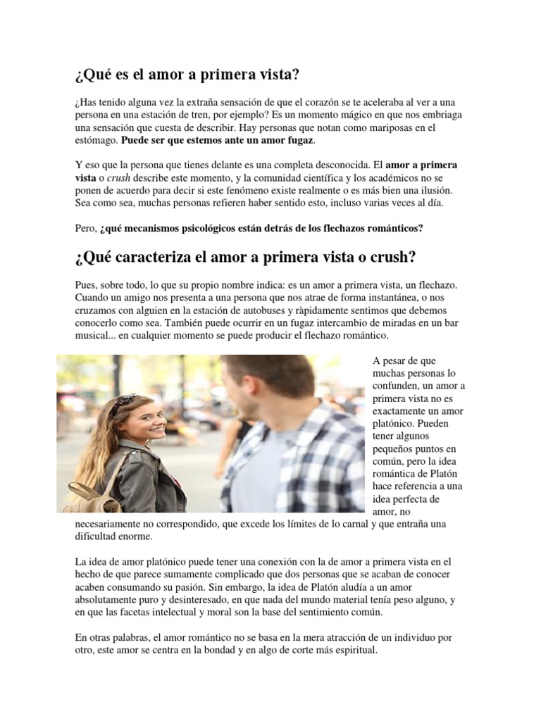 Qué Es El Amor A Primera Vista | PDF | Platón | Amor