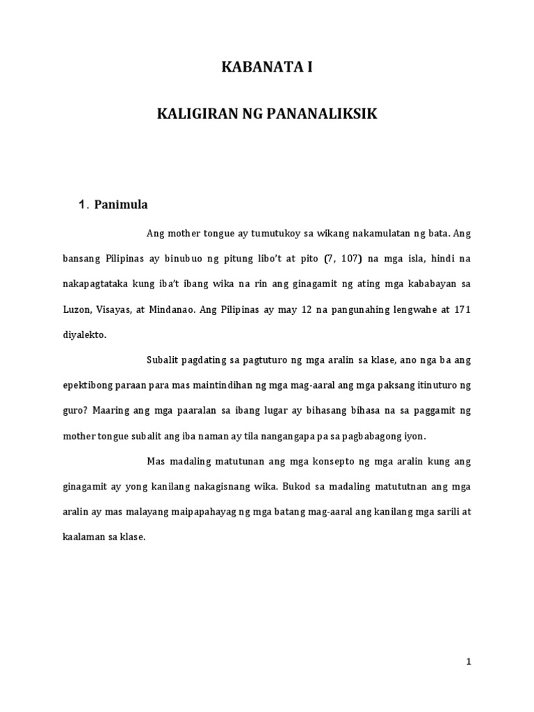 Filipino Research Paper | PDF