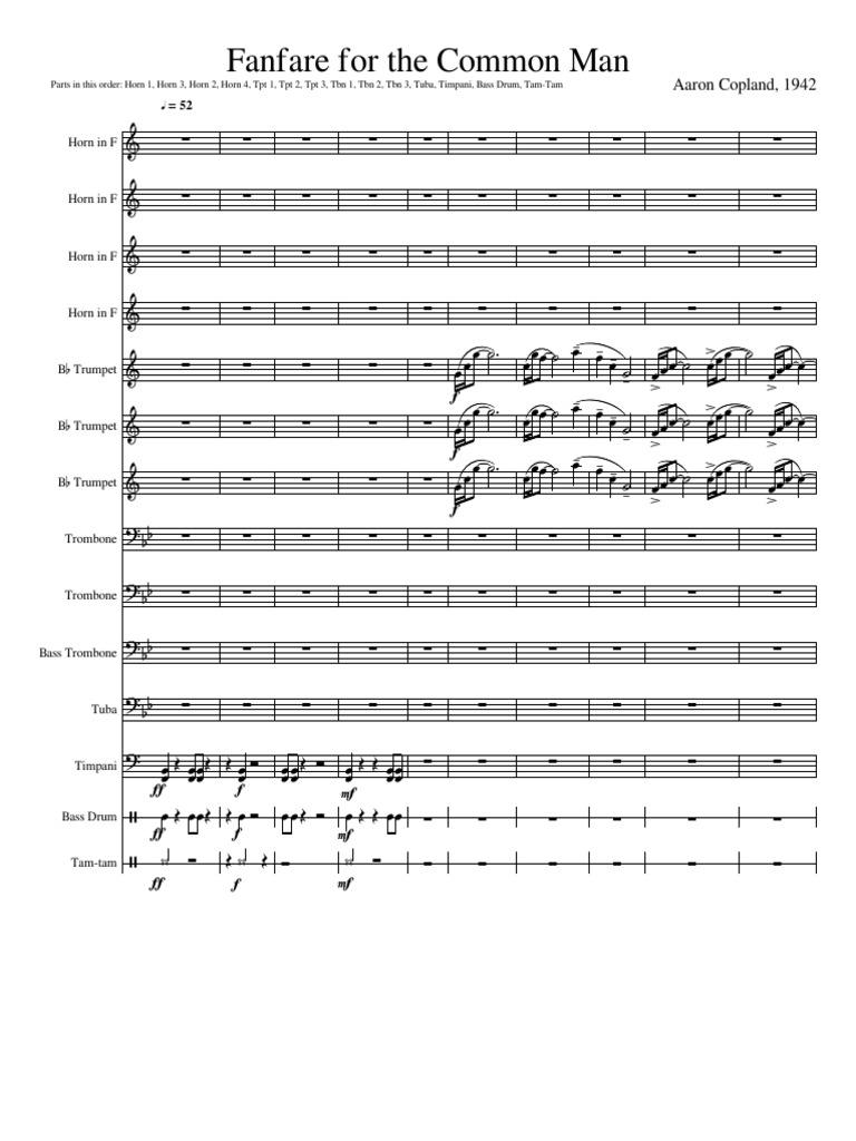 Fanfare For The Common Man | PDF | Symphony Orchestras | Music Technology