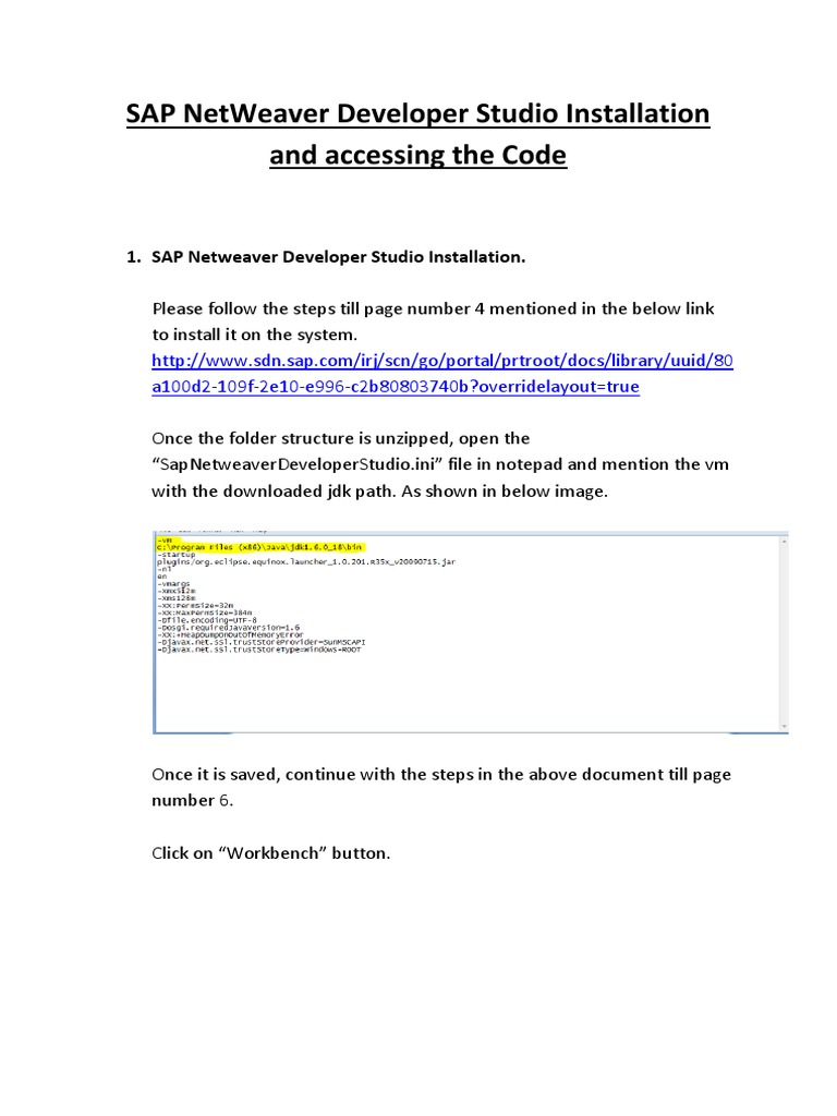 SAP NetWeaver Developer Studio Installation and Accessing The Code | PDF | Directory (Computing ...