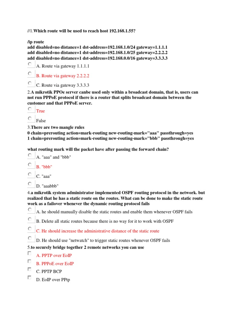 Soal Mtcre | PDF | Router (Computing) | Routing