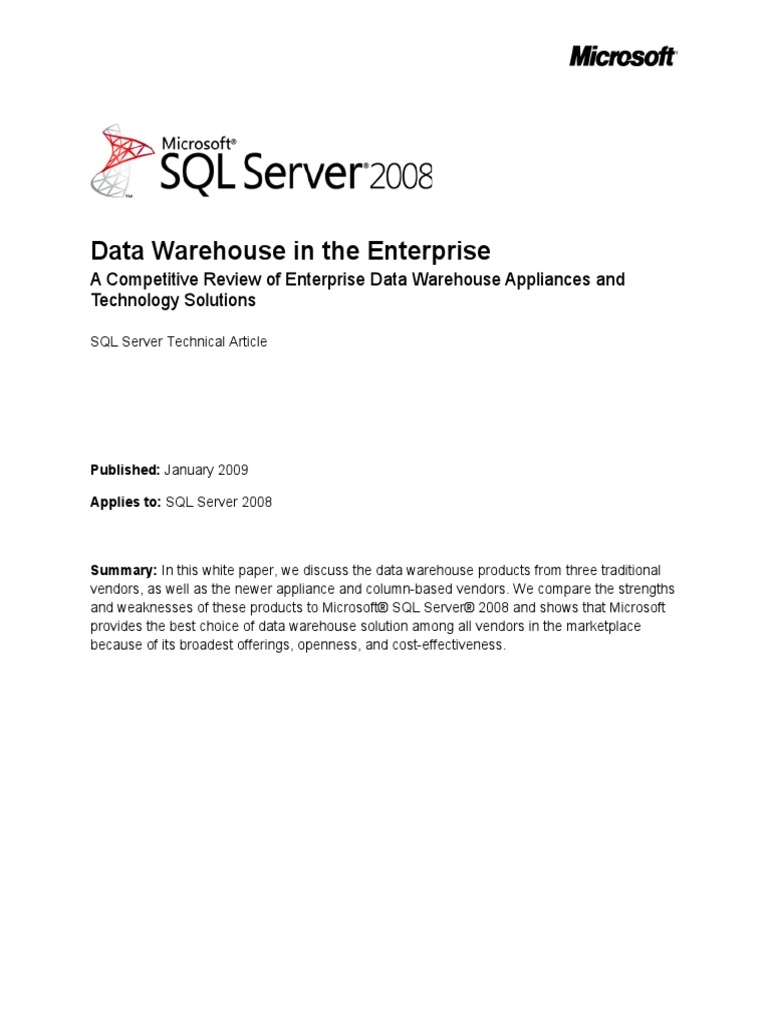Data Warehouse in The Enterprise | PDF | Databases | Data Warehouse