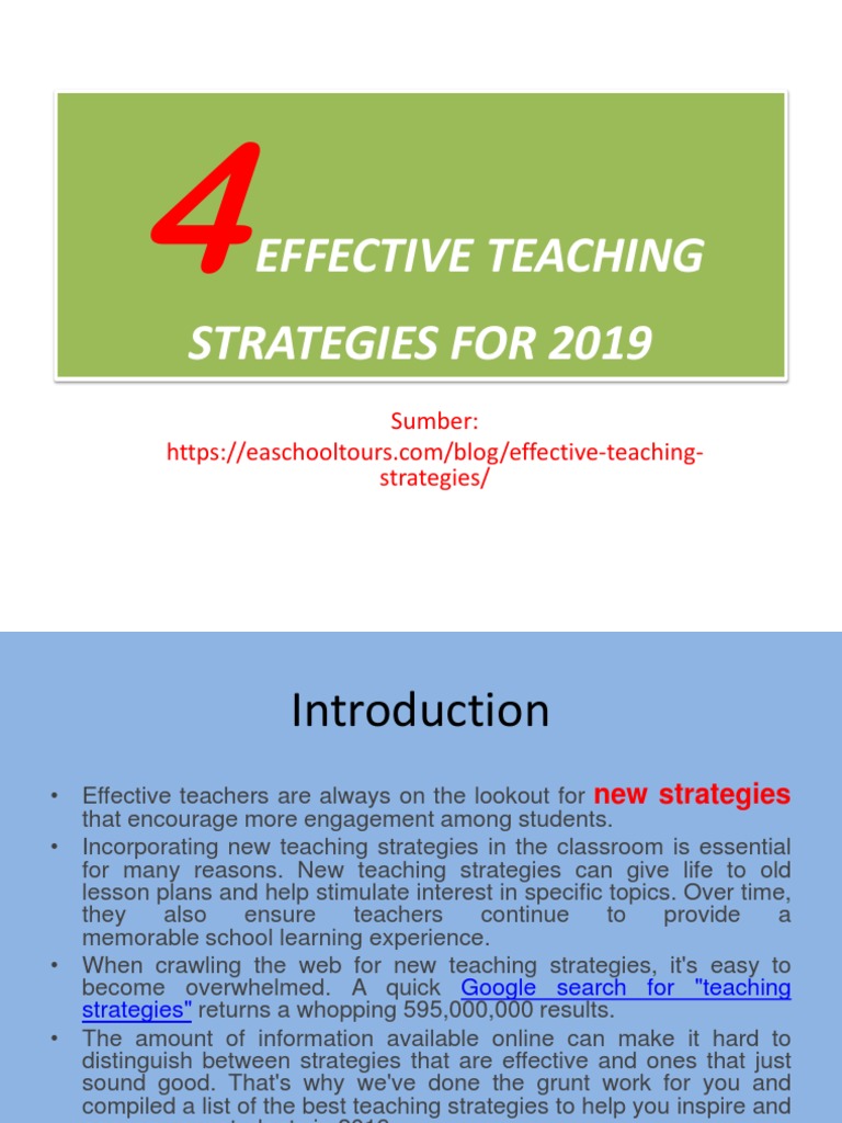 Teaching Strategies List