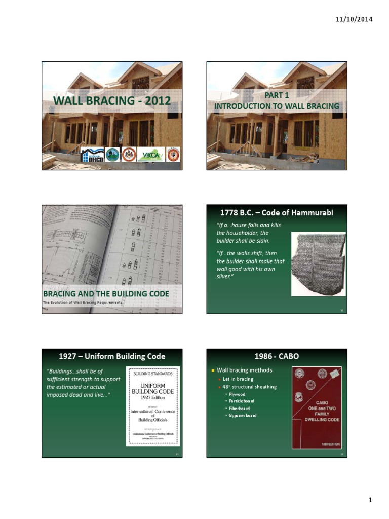 Wall Bracing Handout PDF | PDF | Wall | Framing (Construction)