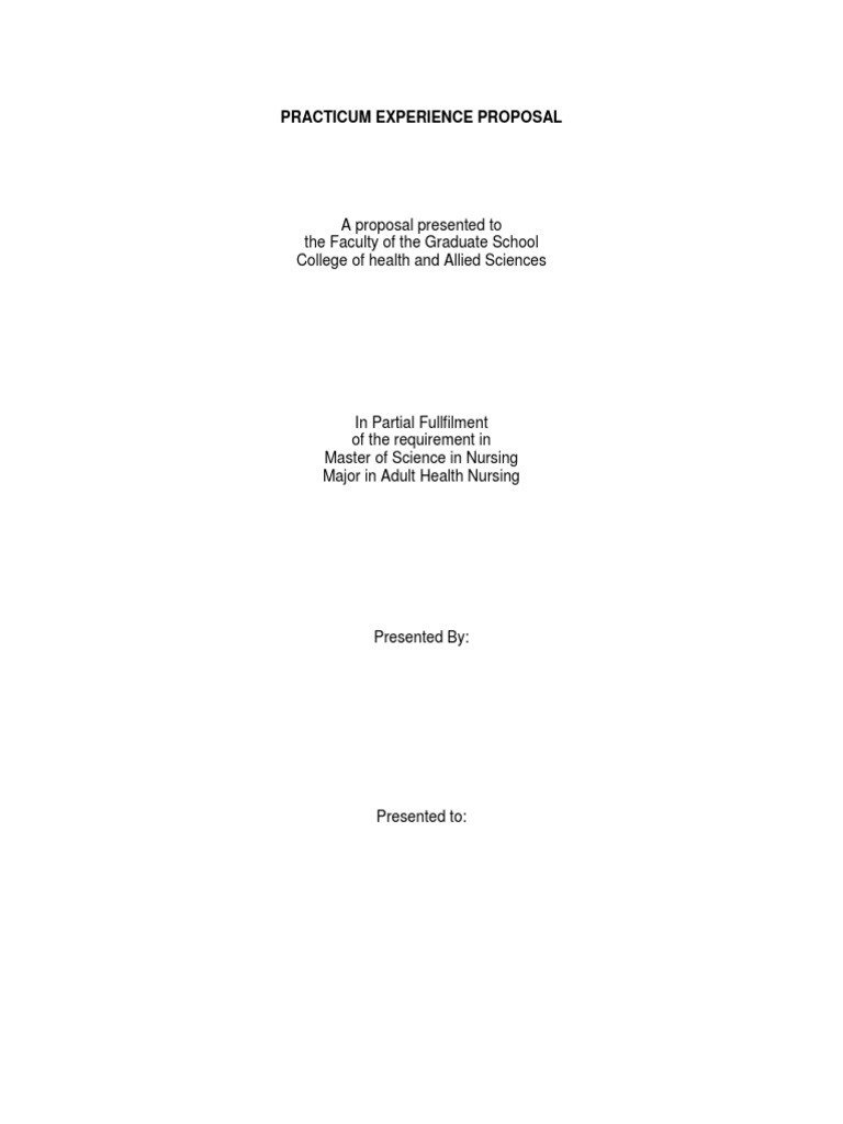 Practicum Proposal | PDF | Health Education | Nursing