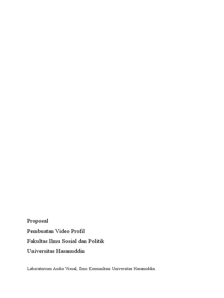 Proposal Video Profil | PDF