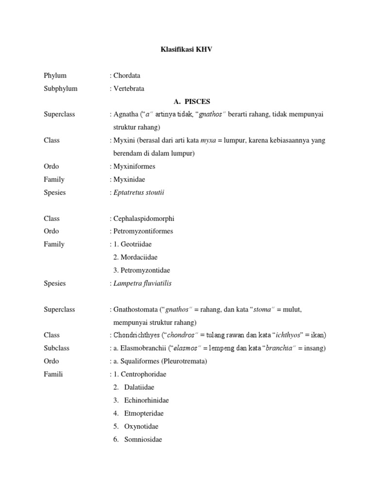 Klasifikasi KHV | PDF