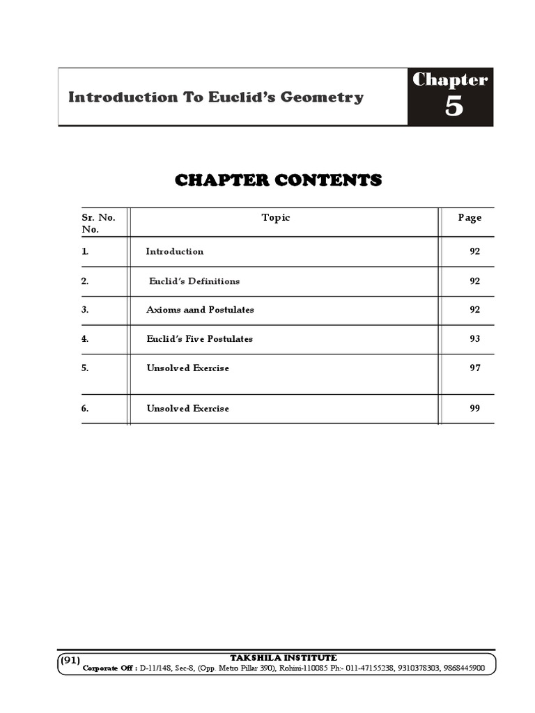 05 Introduction To Euclid Geometry PDF | Download Free PDF | Line ...