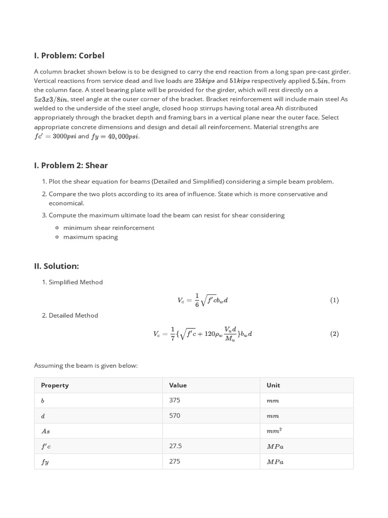 Corbel Design Reinforced Concrete | Download Free PDF | Beam (Structure ...