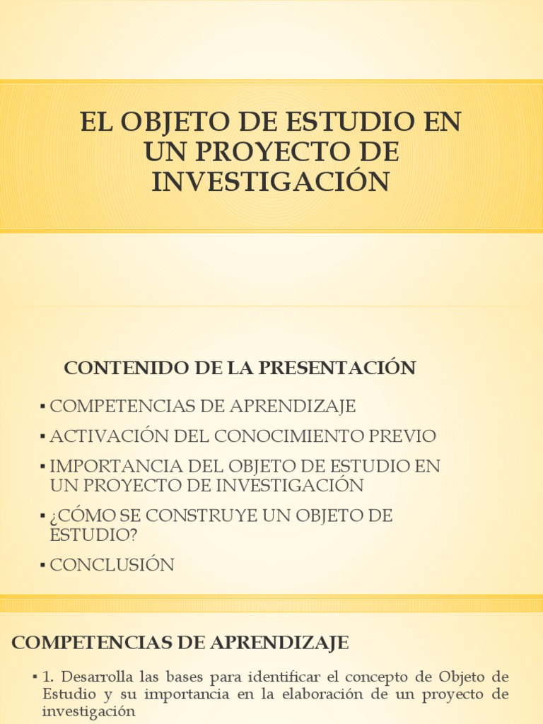 El Objeto De Estudio En Un Proyecto De Investigación | Teoría | Método ...