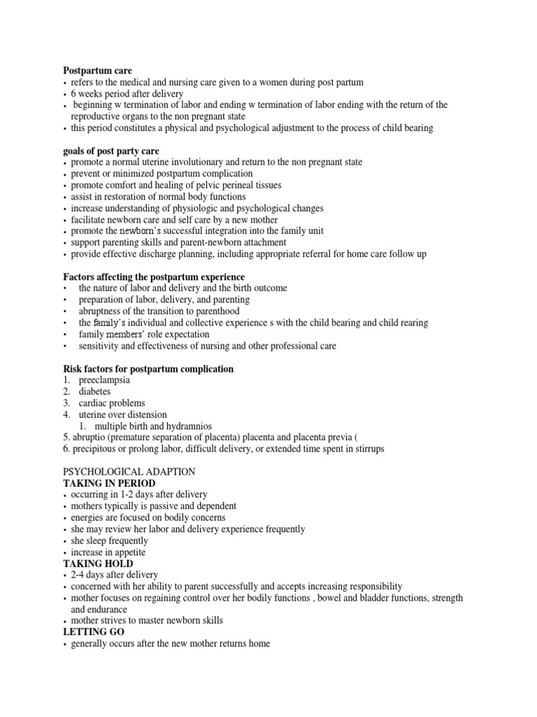 Postpartum Care | PDF | Postpartum Period | Childbirth