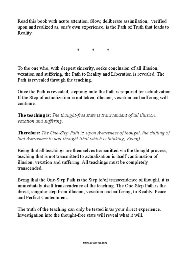 The One Step Path | PDF | Thought | Consciousness