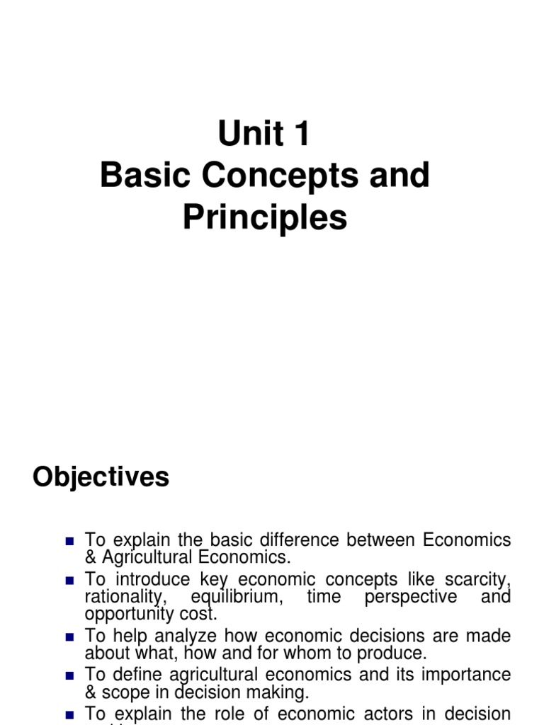 Unit 1 Basic Concepts and Principles | PDF | Long Run And Short Run ...