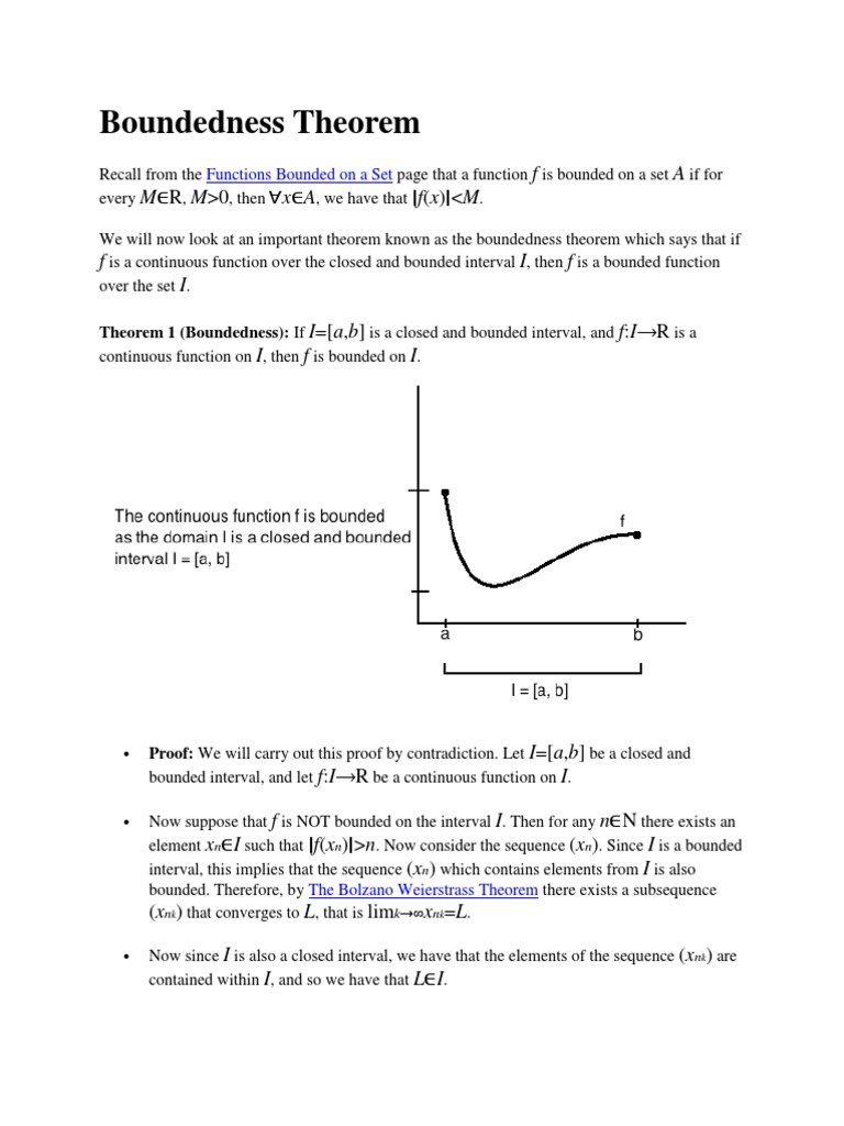 Boundedness Theorem: R X A F (X) M | PDF | Teaching Mathematics | Mathematical Analysis