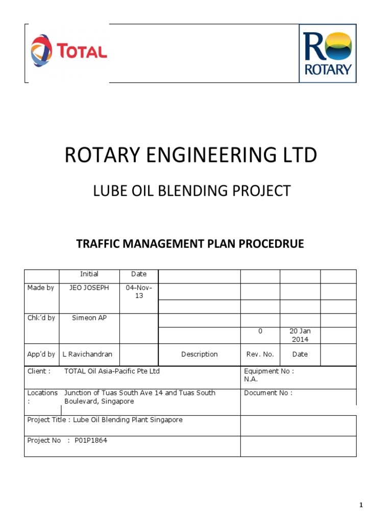 Traffic Management Plan Procedure - Rev0 | PDF | Traffic | Truck
