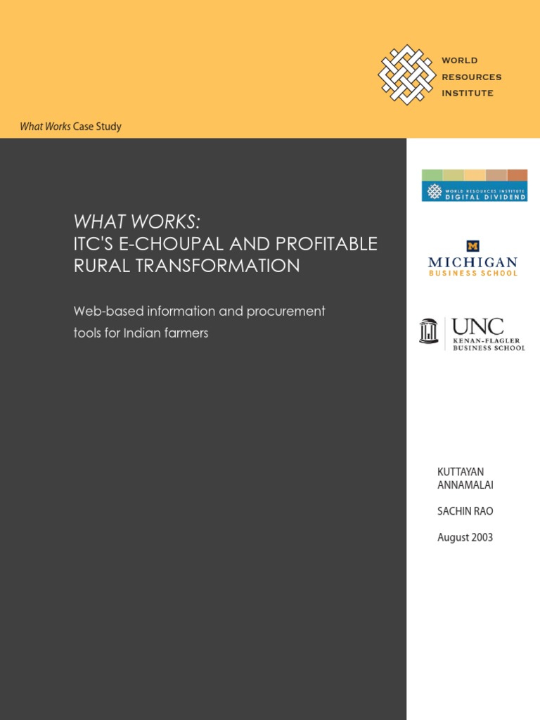 What Works:: Itc'S E-Choupal and Profitable Rural Transformation | PDF