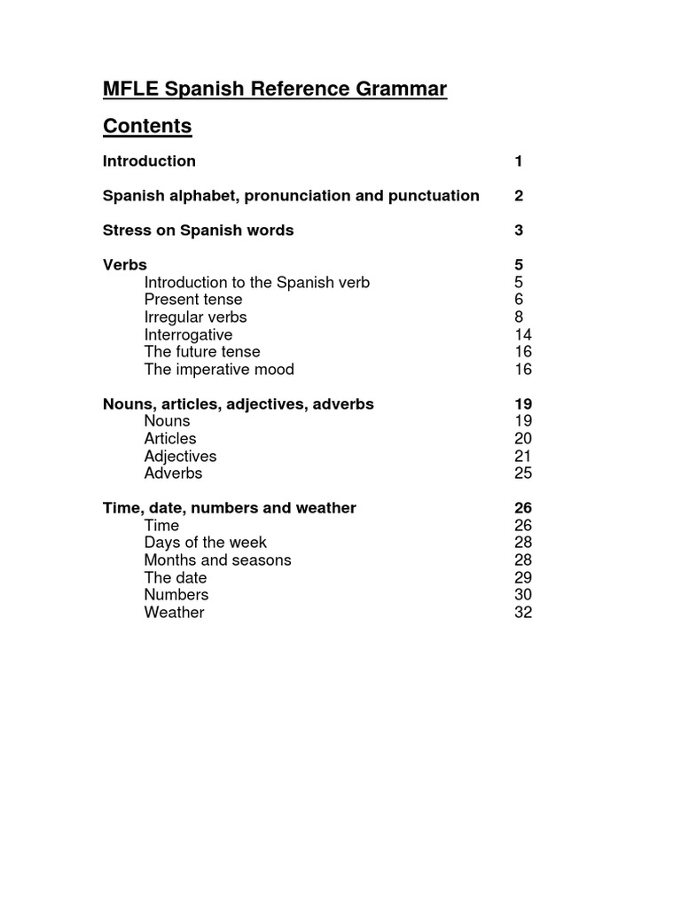 Spanish Grammar Reference for Teachers | PDF | Grammatical Gender ...