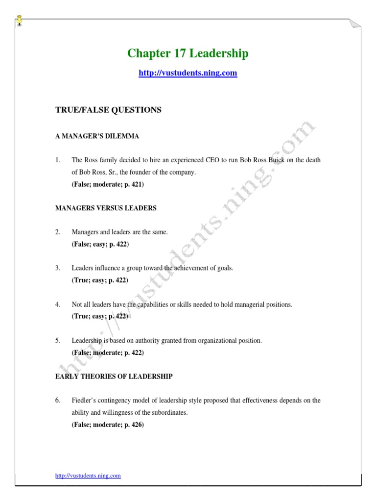 Leadership Qualities PDF | Download Free PDF | Leadership ...