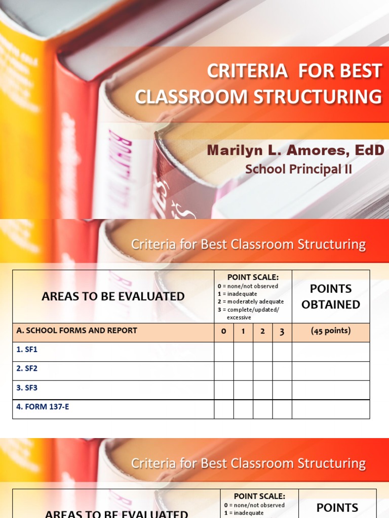 Criteria For Best Classroom Structuring | PDF | Classroom | Education ...