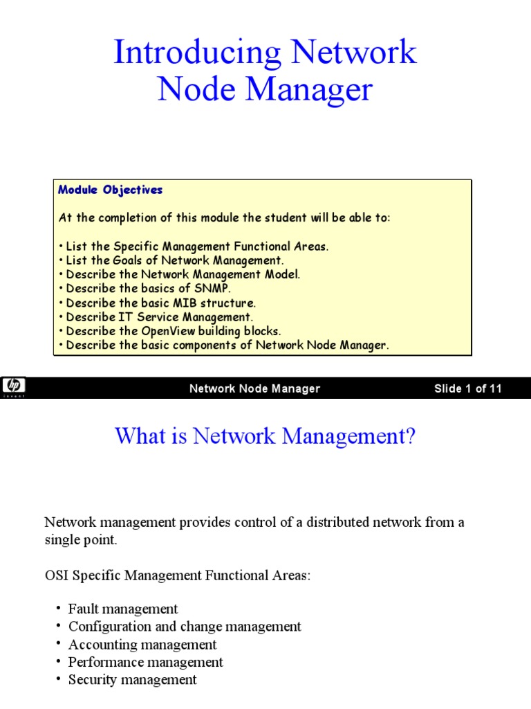 Introducing Network Node Manager: Module Objectives | PDF | Areas Of ...