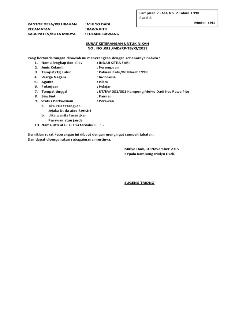 Format NA Nikah | PDF