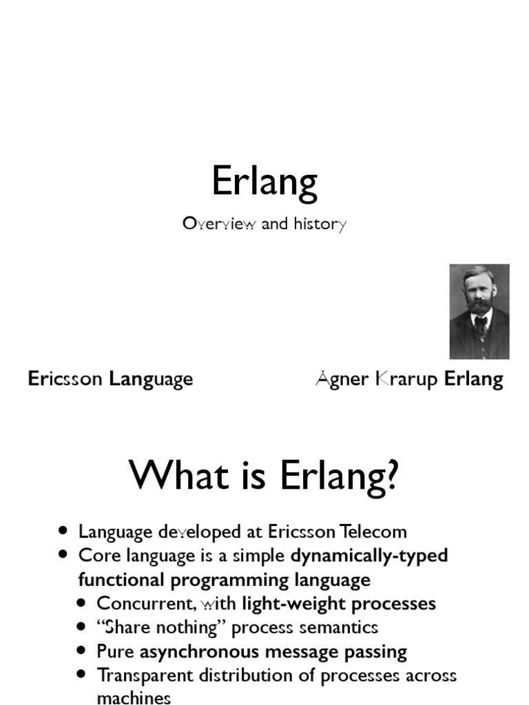 Erlang Intro PDF | PDF | Programming Language | Programming Paradigms Erlang Intro PDF | PDF | Programming Language | Programming Paradigms