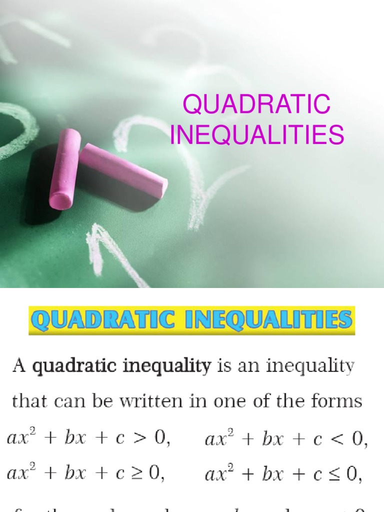 Quadratic Inequalities | PDF