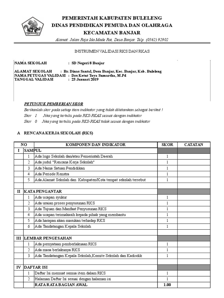 Validasi Rks-Rkas | PDF