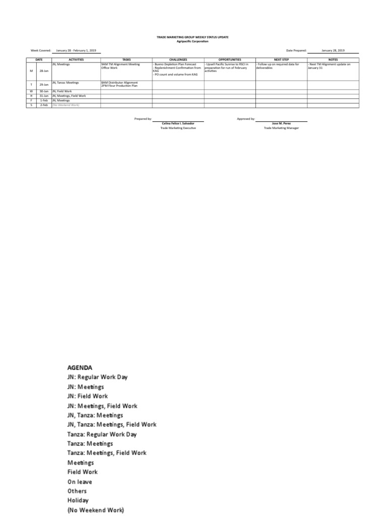 Weekend Report Template Overview | PDF | Business