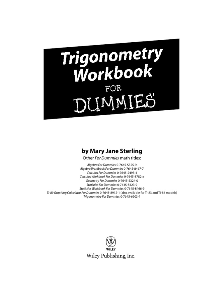 Trigonometry Workbook For Dummies | PDF