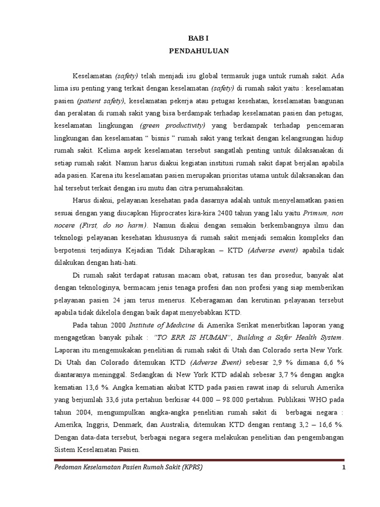 Pedoman KPRS RS. Airan Raya | PDF