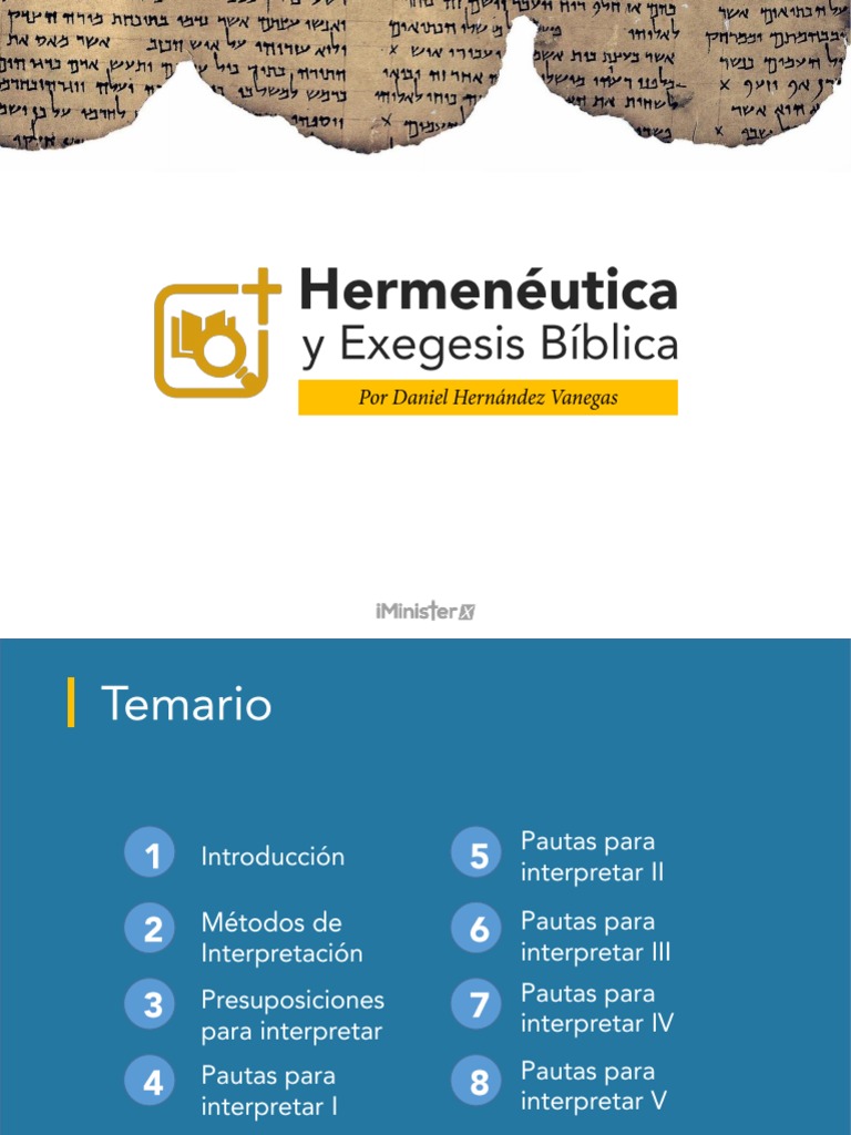 Hermenéutica y Exegesis Bíblica. Sesión I. Introducción (Aspecto 4.3) | PDF