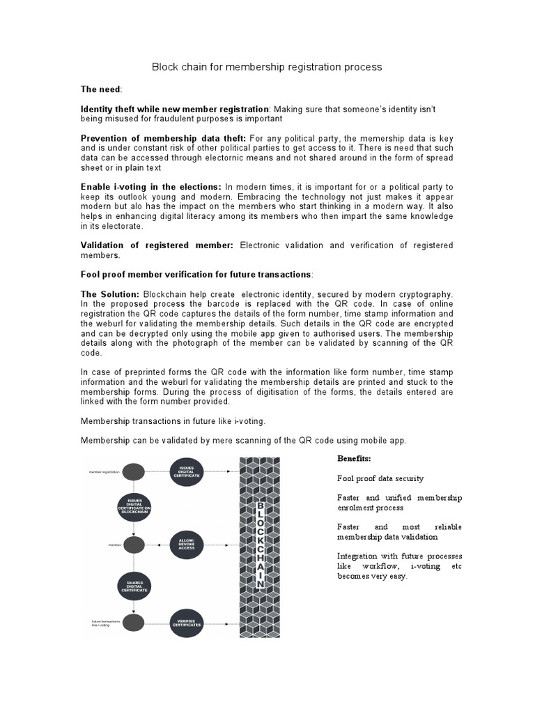 Block Chain For Membership Registration Process | PDF | Qr Code ...